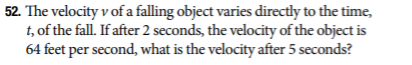 Solved 52. The velocity v of a falling object varies | Chegg.com