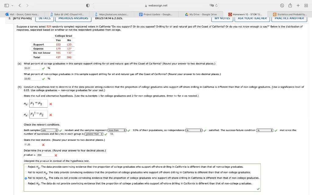 Solved webassign.net V +88 Sakai @UNC-Chapel Hill.... | Chegg.com