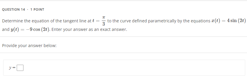 Solved QUESTION 14*1 ﻿POINTDetermine the equation of the | Chegg.com