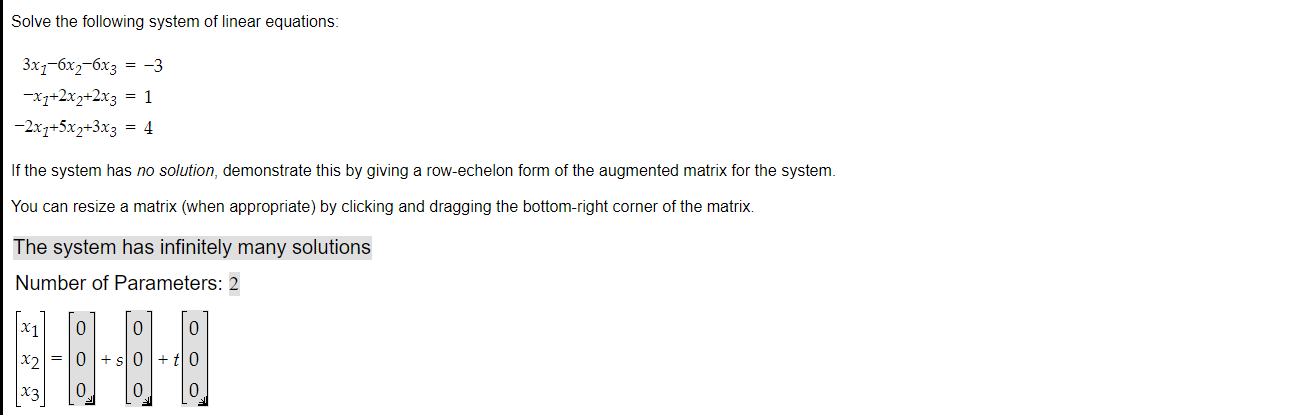 Solved Solve the following system of linear equations: | Chegg.com