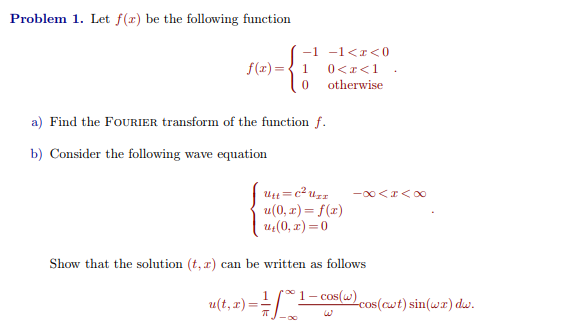 Solved Problem 1. Let f(x) be the following function | Chegg.com