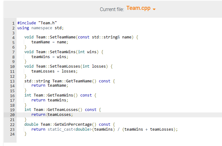 Solved Please help in C++ I'm receiving an error in my code | Chegg.com