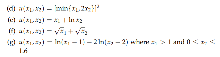 Solved 4.1. For each of the following utility functions, | Chegg.com