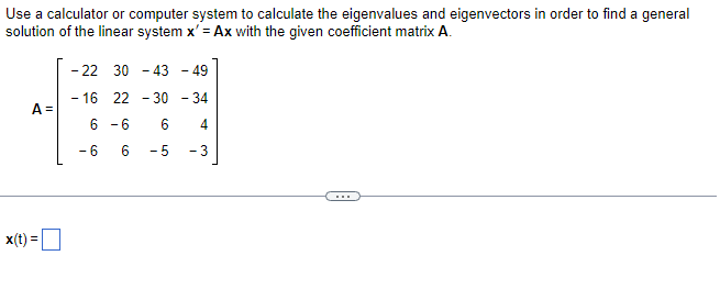 Solved Use a calculator or computer system to calculate the | Chegg.com