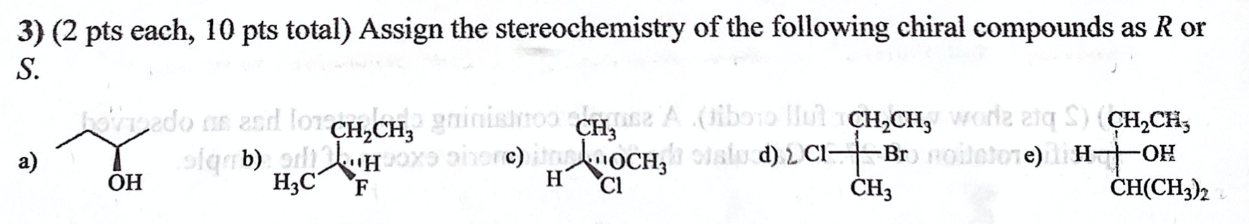 Solved 3) (2 pts each, 10 pts total) Assign the | Chegg.com