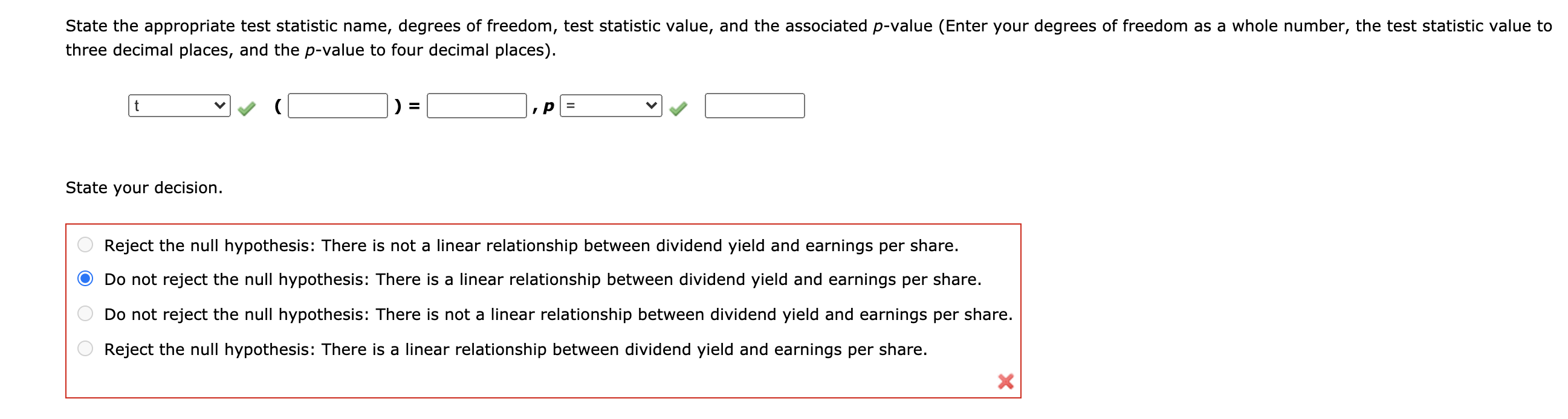 Solved ANOVA df SS F-Statistic p-value 1 Regression Residual | Chegg.com