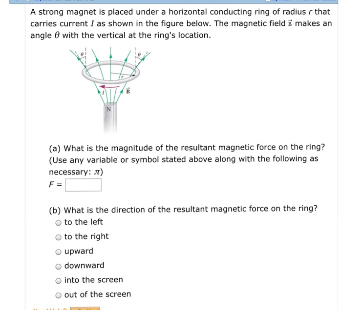 Solved A strong magnet is placed under a horizontal | Chegg.com Solved A strong magnet is placed under a horizontal | Chegg.com