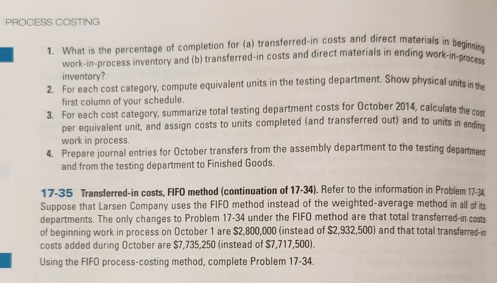Solved Plz help me with question 35 using the FIFO METHOD | Chegg.com