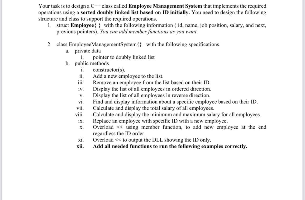 Solved Your task is to design a C++ ﻿class called Employee | Chegg.com