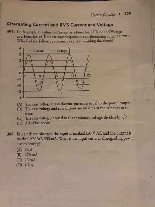 Solved Electric Circuits139 Alternating Current and RMS | Chegg.com