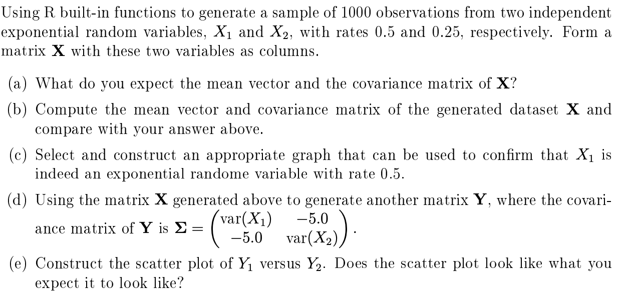 Solved Using R Built In Functions To Generate A Sample Of 5444