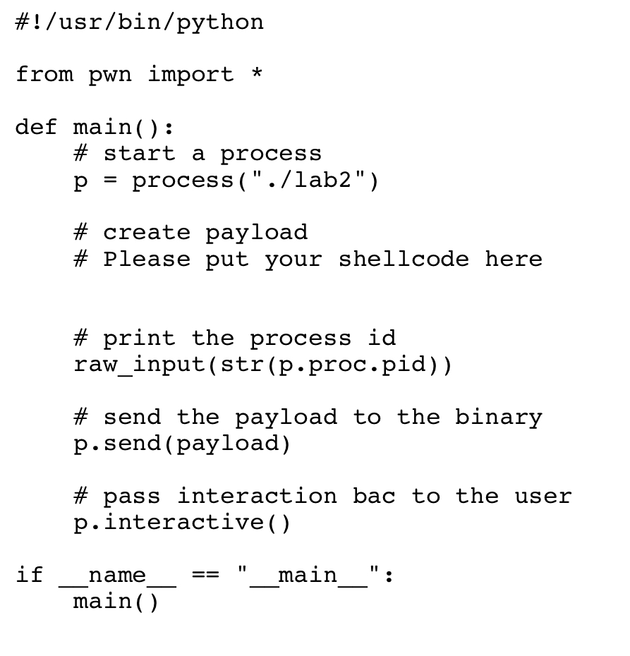 Now you can craft your shellcode in exploit.py. | Chegg.com