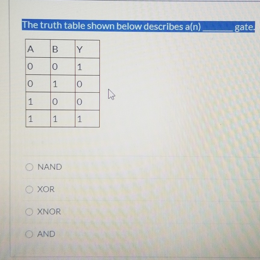 Solved The truth table shown below describes an gate. А To o | Chegg.com