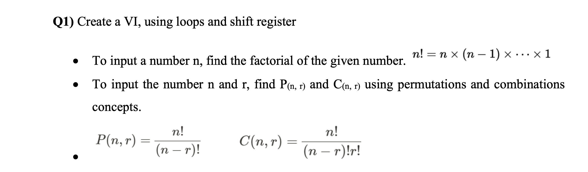 Solved Q1) Create a VI, using loops and shift register - To | Chegg.com