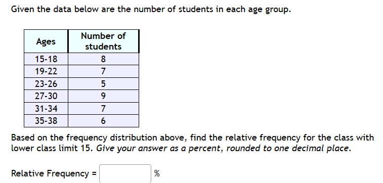 Solved Given the data below are the number of students in | Chegg.com