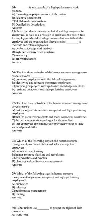 Solved 24) is an example of a high-performance work A) | Chegg.com