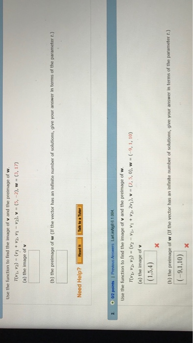 Solved Use the function to find the image of v and the | Chegg.com