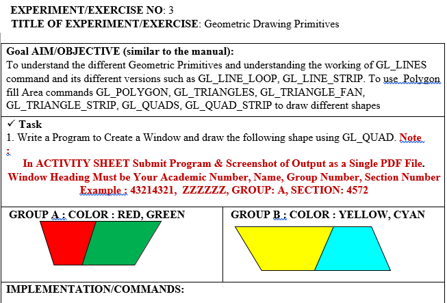 EXPERIMENT/EXERCISE NO: 3 TITLE OF | Chegg.com