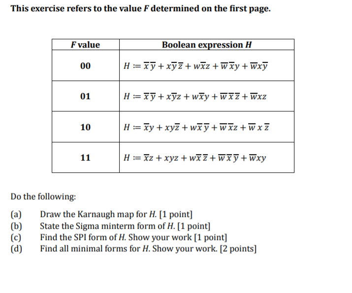 Solved This exercise refers to the value F determined on the | Chegg.com