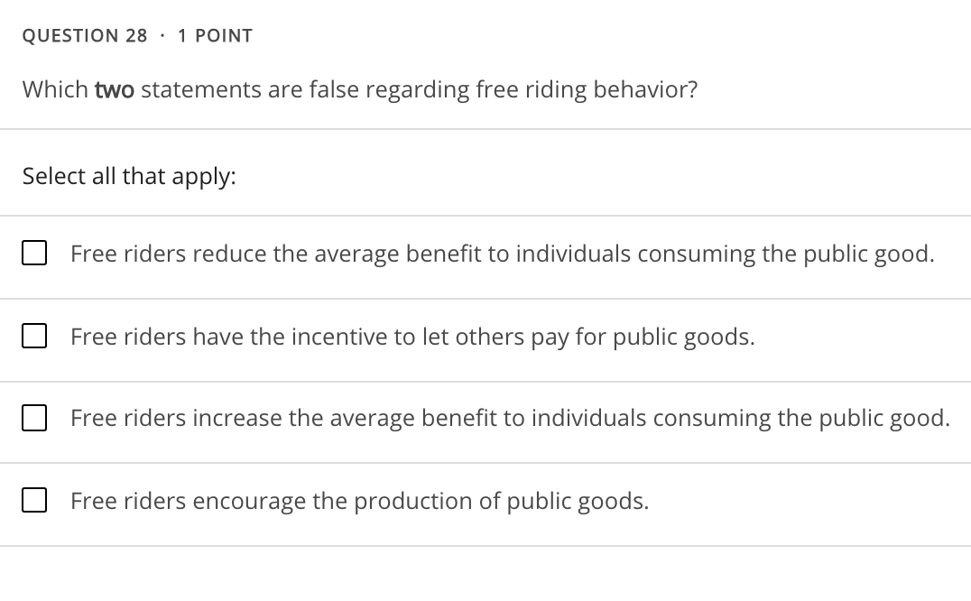 Solved QUESTION 28 · 1 POINT Which two statements are false | Chegg.com