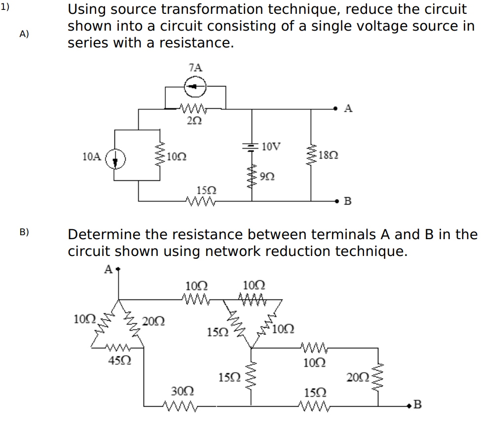 Solved 1 Using Source Transformation Technique Reduce The 0901
