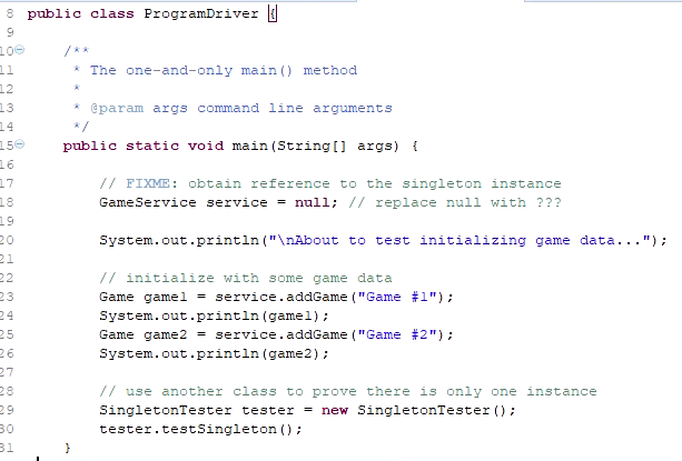 private static long nextGameId =1; // FIXME: Add | Chegg.com