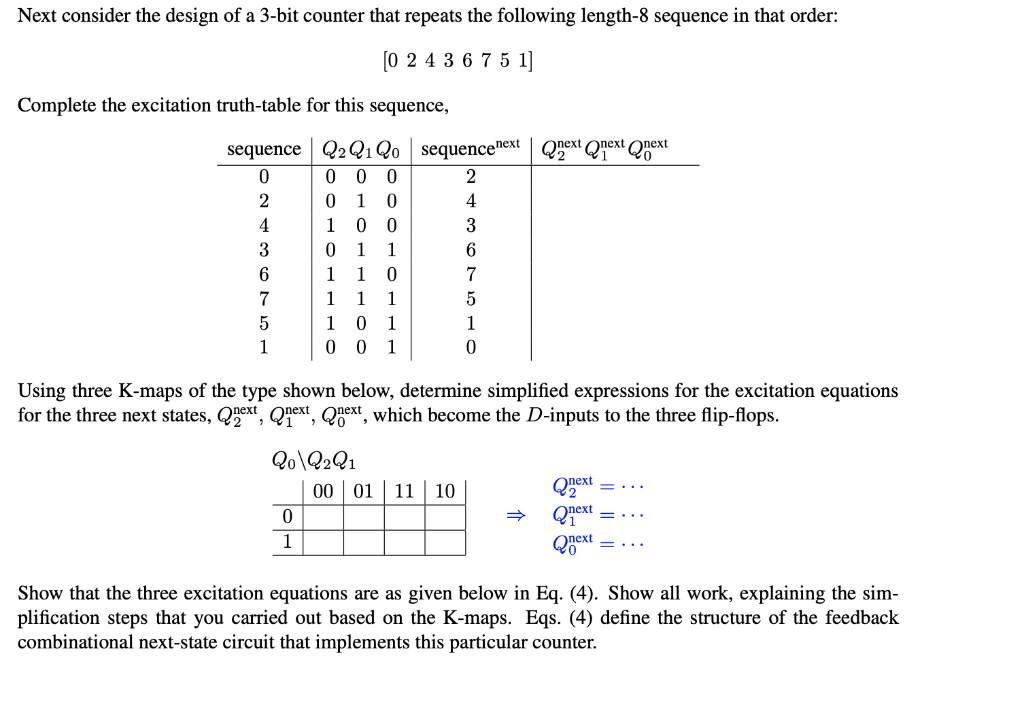 Solved [02436751] Complete the excitation truth-table for | Chegg.com