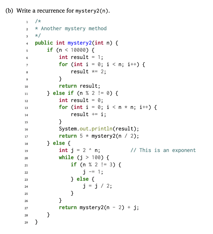 Solved For (a) and (b), write recurrences representing the | Chegg.com