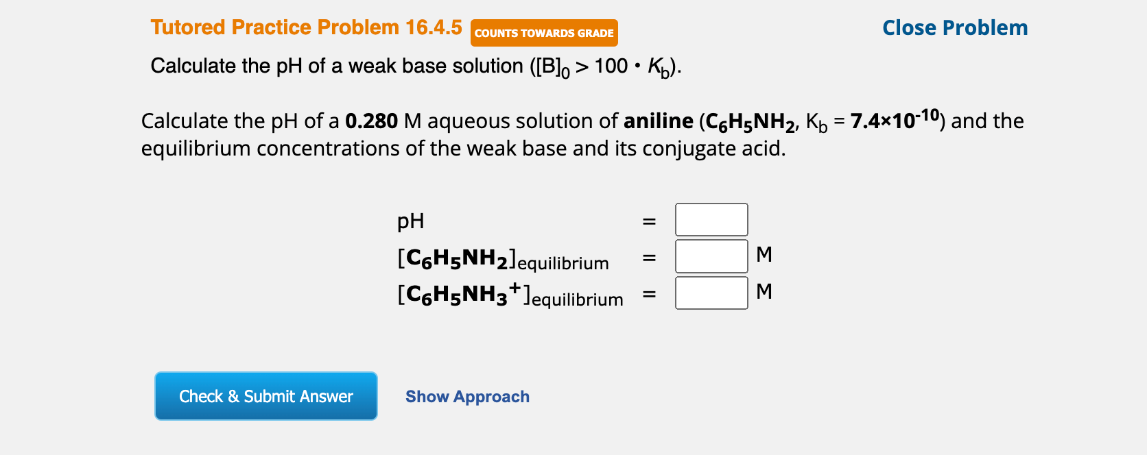 Solved Calculate the pH of a weak base solution ([B]0 > 100 | Chegg.com