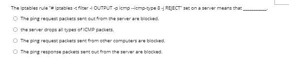 Solved The Iptables Rule Iptables T Filter Output P 9030