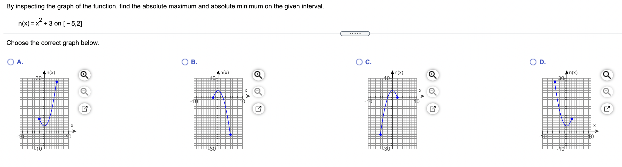 Solved By inspecting the graph of the function, find the | Chegg.com