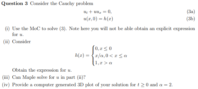 Solved Question 3 ﻿Consider the Cauchy | Chegg.com