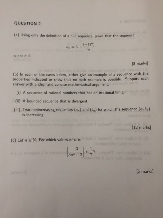 Solved (a) Using only the definition of a null sequence, | Chegg.com