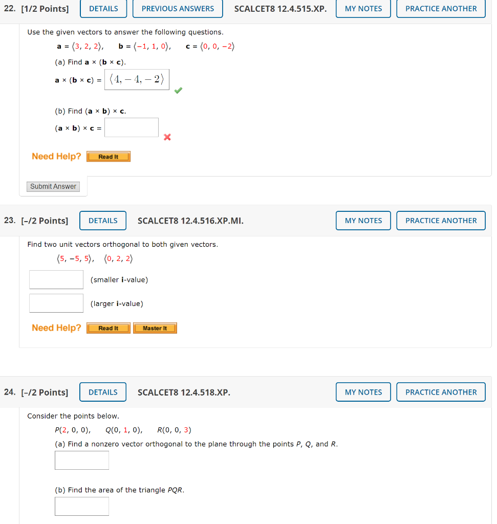 Solved 22. (1/2 points) DETAILS PREVIOUS ANSWERS SCALCET8 | Chegg.com
