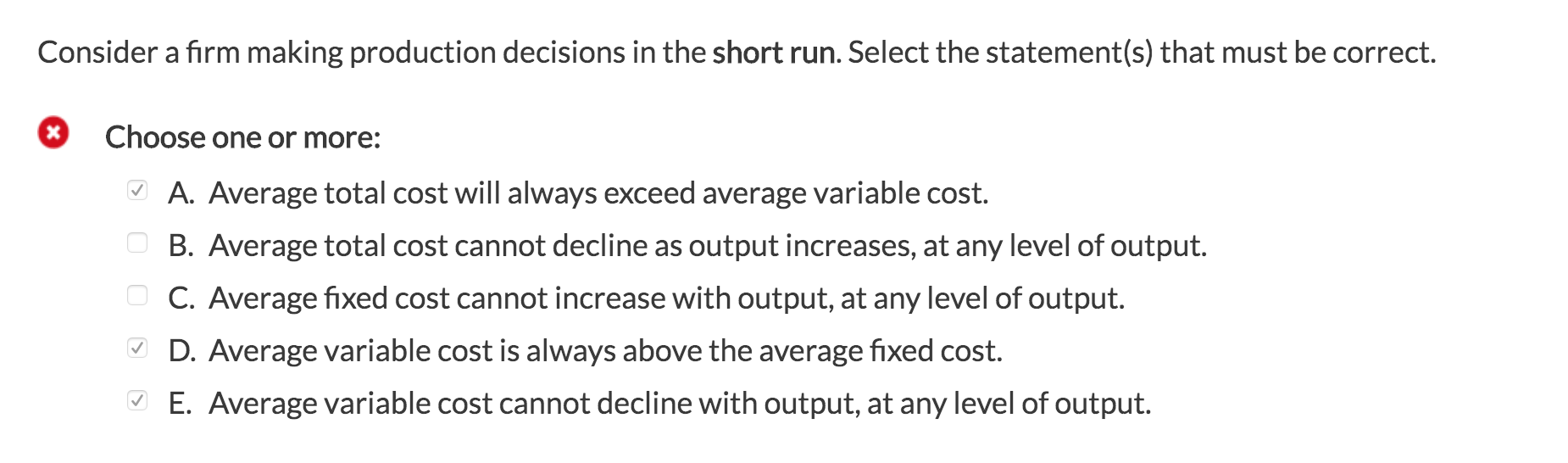 Solved A firm has a cost function given by c(y) = 216 + 6y, | Chegg.com
