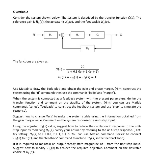 Solved Consider the system shown below. The system is | Chegg.com