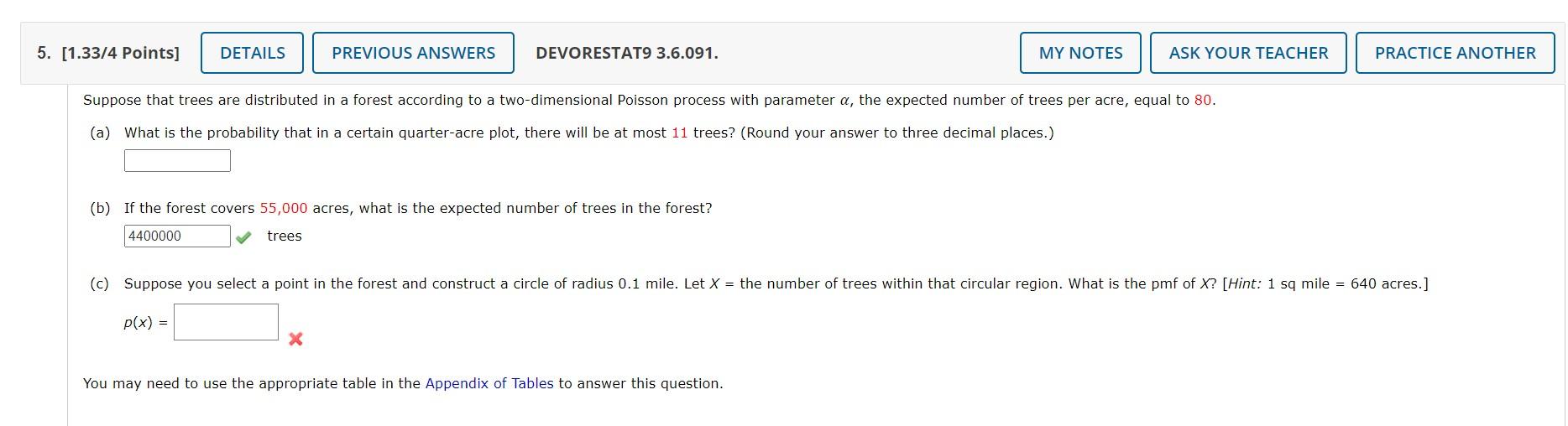 Solved 5. (1.33/4 Points] DETAILS PREVIOUS ANSWERS | Chegg.com