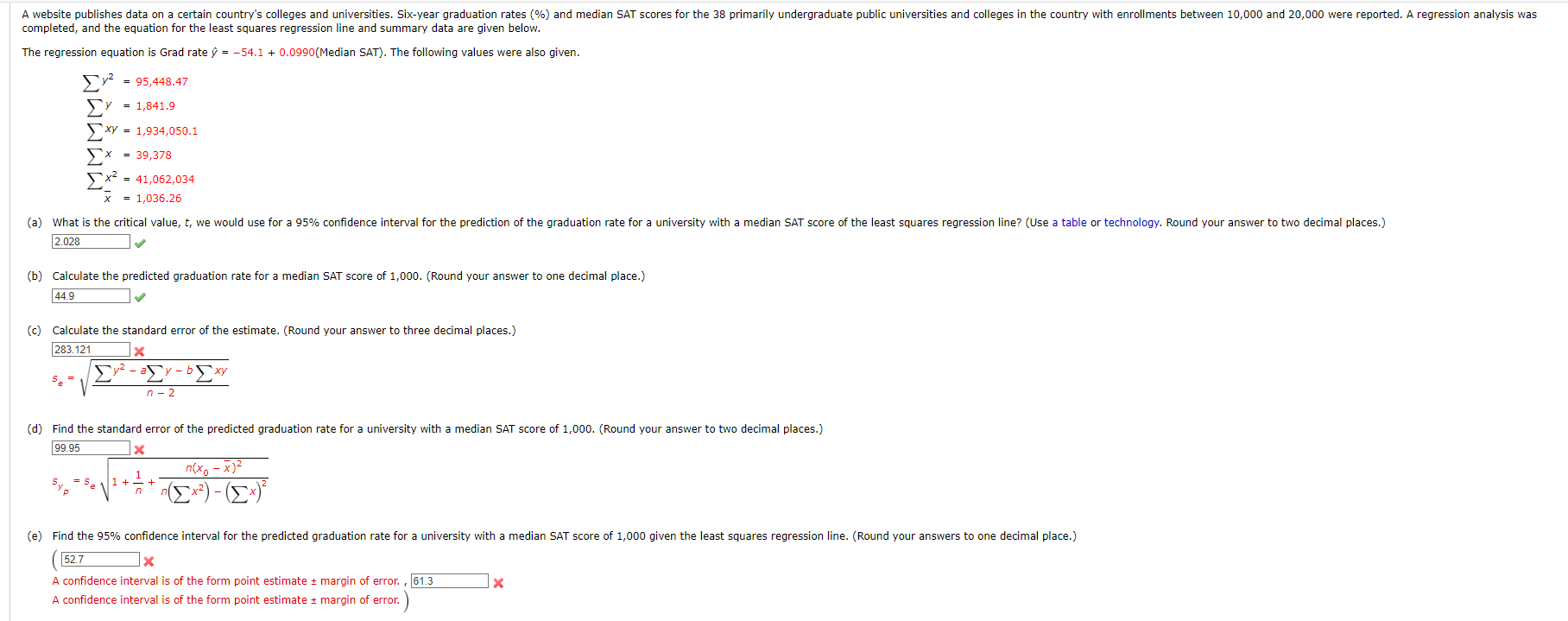 Solved completed, and the equation for the least squares | Chegg.com