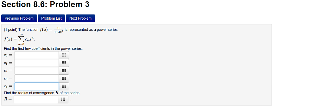 Solved Section 8.6: Problem 3 Previous Problem Problem List | Chegg.com