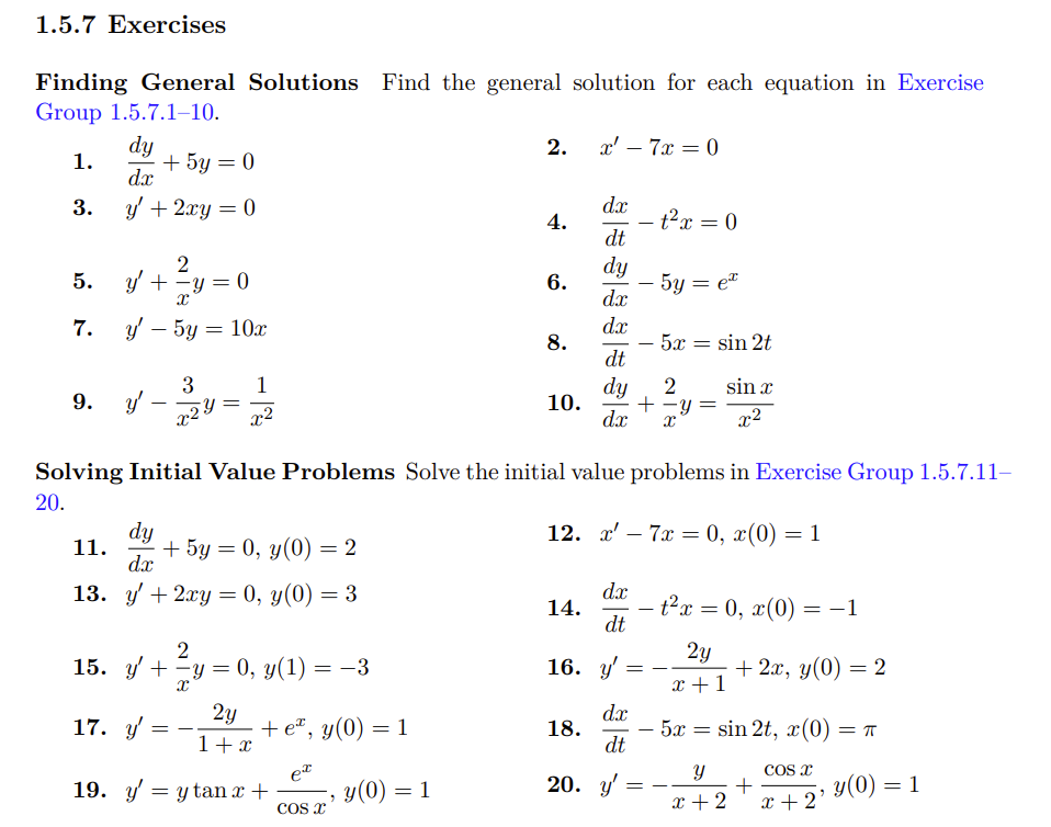 Solved Finding General Solutions Find the general solution | Chegg.com