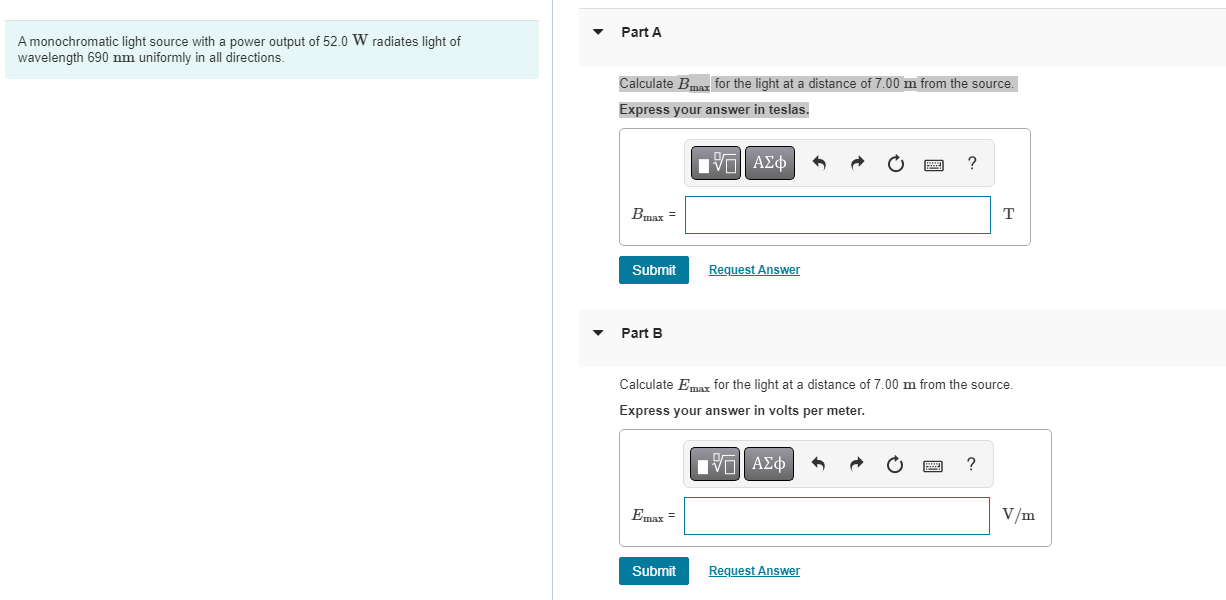 Solved A monochromatic light source with a power output of | Chegg.com