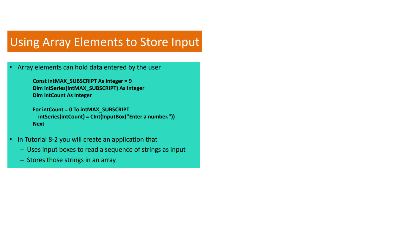 Solved Using Array Elements To Store Input Array Elements 2262