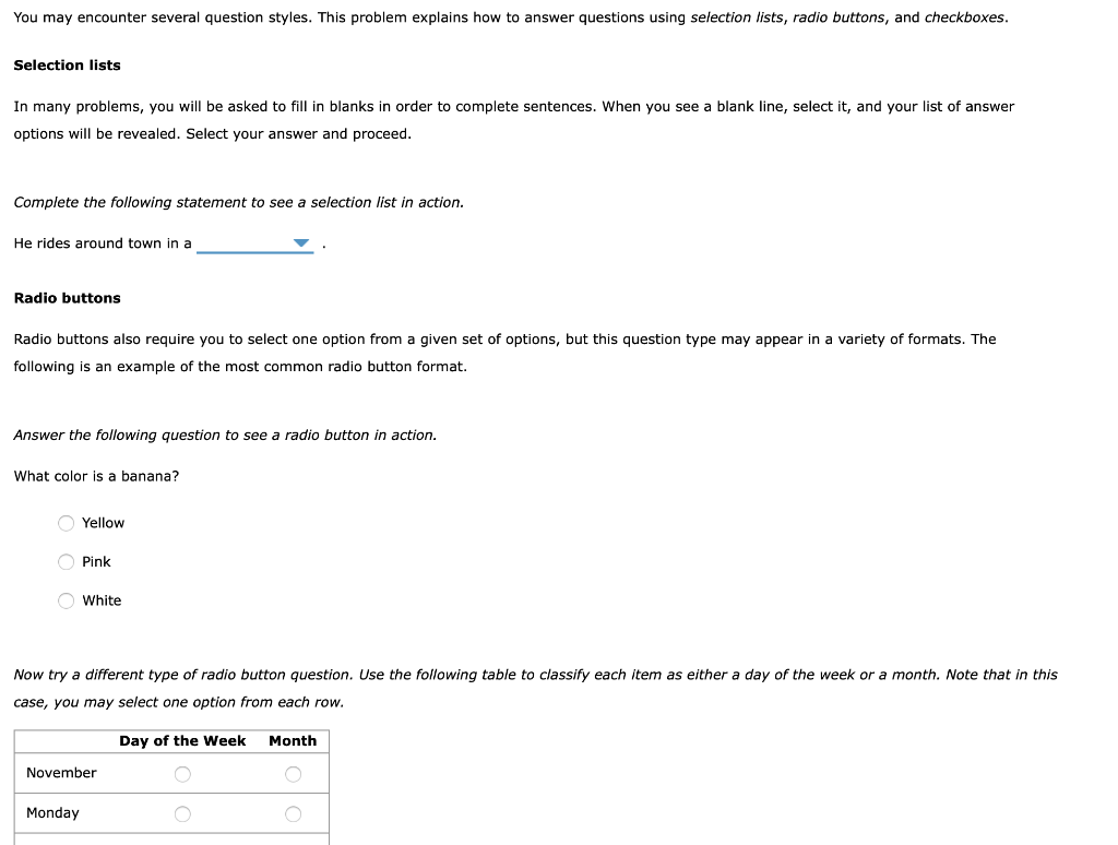 Solved You may encounter several question styles. This | Chegg.com