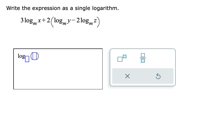 Solved Write the expression as a single logarithm. | Chegg.com