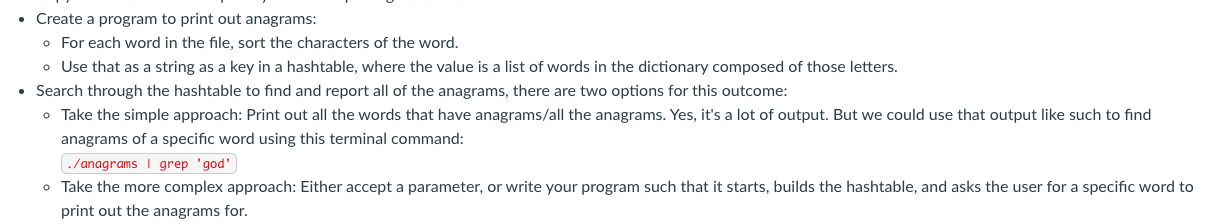 Implement the Anagram.c and | Chegg.com