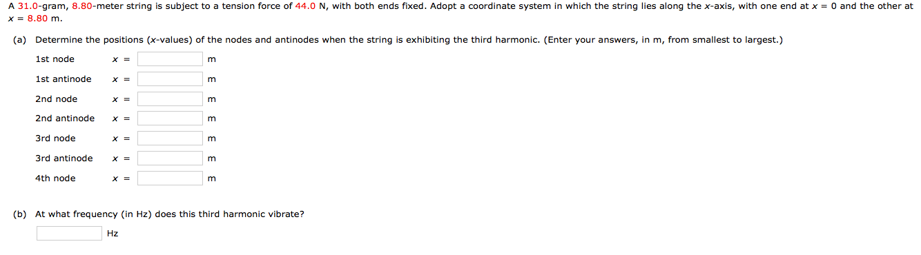 Solved A 31.0-gram, 8.80-meter string is subject to a | Chegg.com