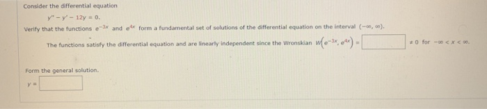 Solved Consider the differential equation y"-y'-12y = 0. | Chegg.com