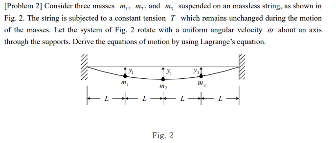 Solved [Problem 2] Consider three masses m1,m2, and m3 | Chegg.com