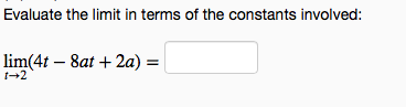 Solved Evaluate the limit in terms of the constants | Chegg.com