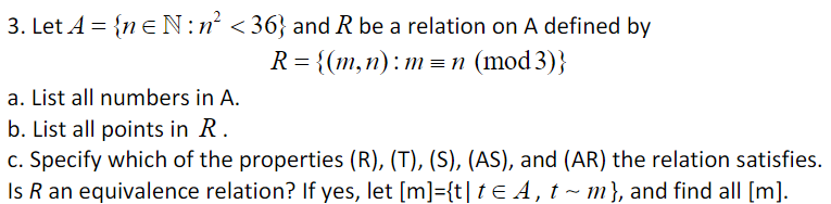 Solved 3. Let A={n∈N:n2